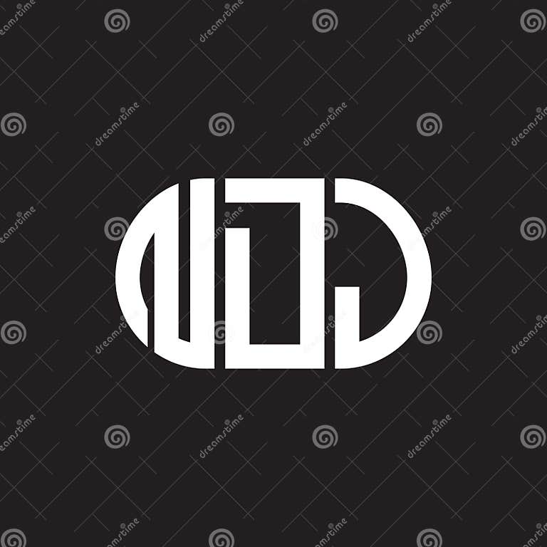 NDJ Letter Logo Design on Black Background. NDJ Creative Initials ...