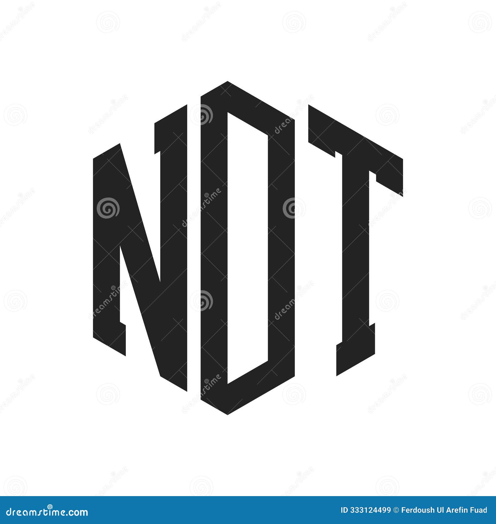 NDT Logo Design. Initial Letter NDT Monogram Logo Using Hexagon Shape ...