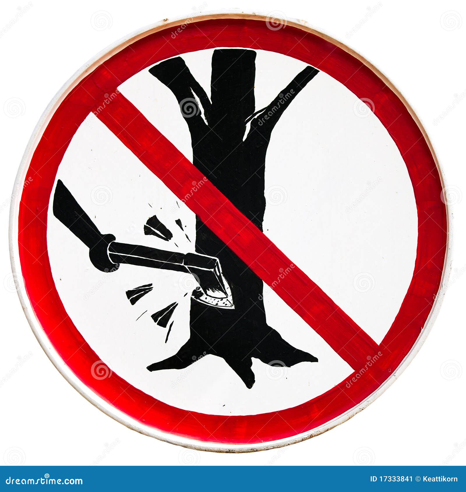 Ne Coupez Pas Le Signe D'arbre Image stock - Image du barricade, entrez ...