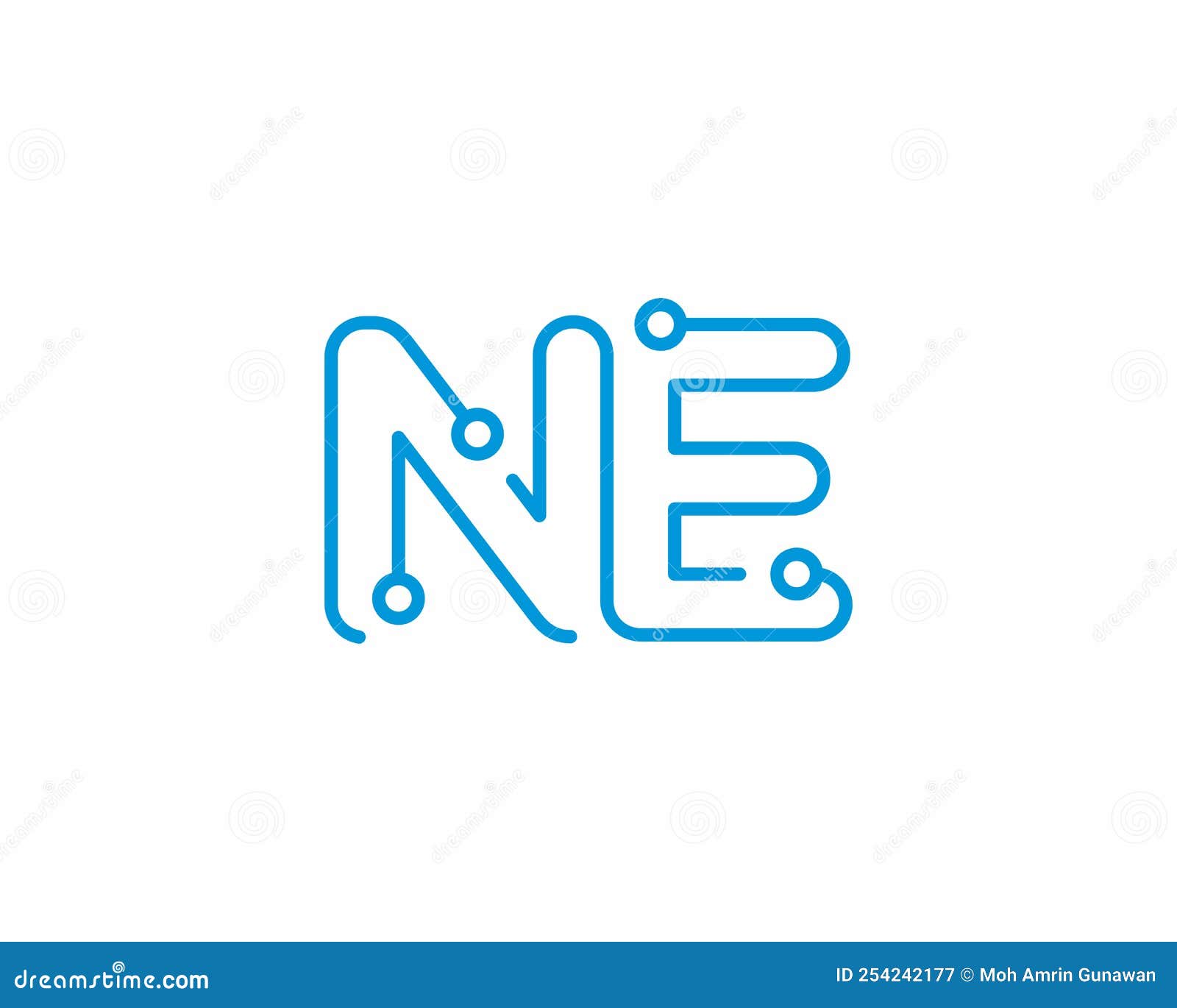NE Letters, Electronic Circuit, Technology Logo Design Vector 001 Stock ...