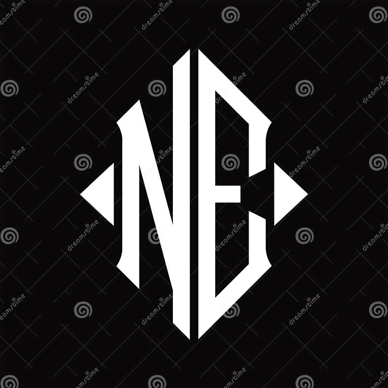 NE Logo Monogram with Shield Shape Isolated Design Template Stock ...