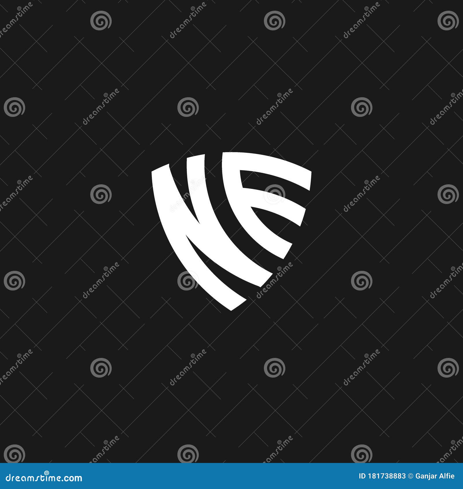 NE Monogram Logo with Shield Shape Stock Vector - Illustration of logos ...