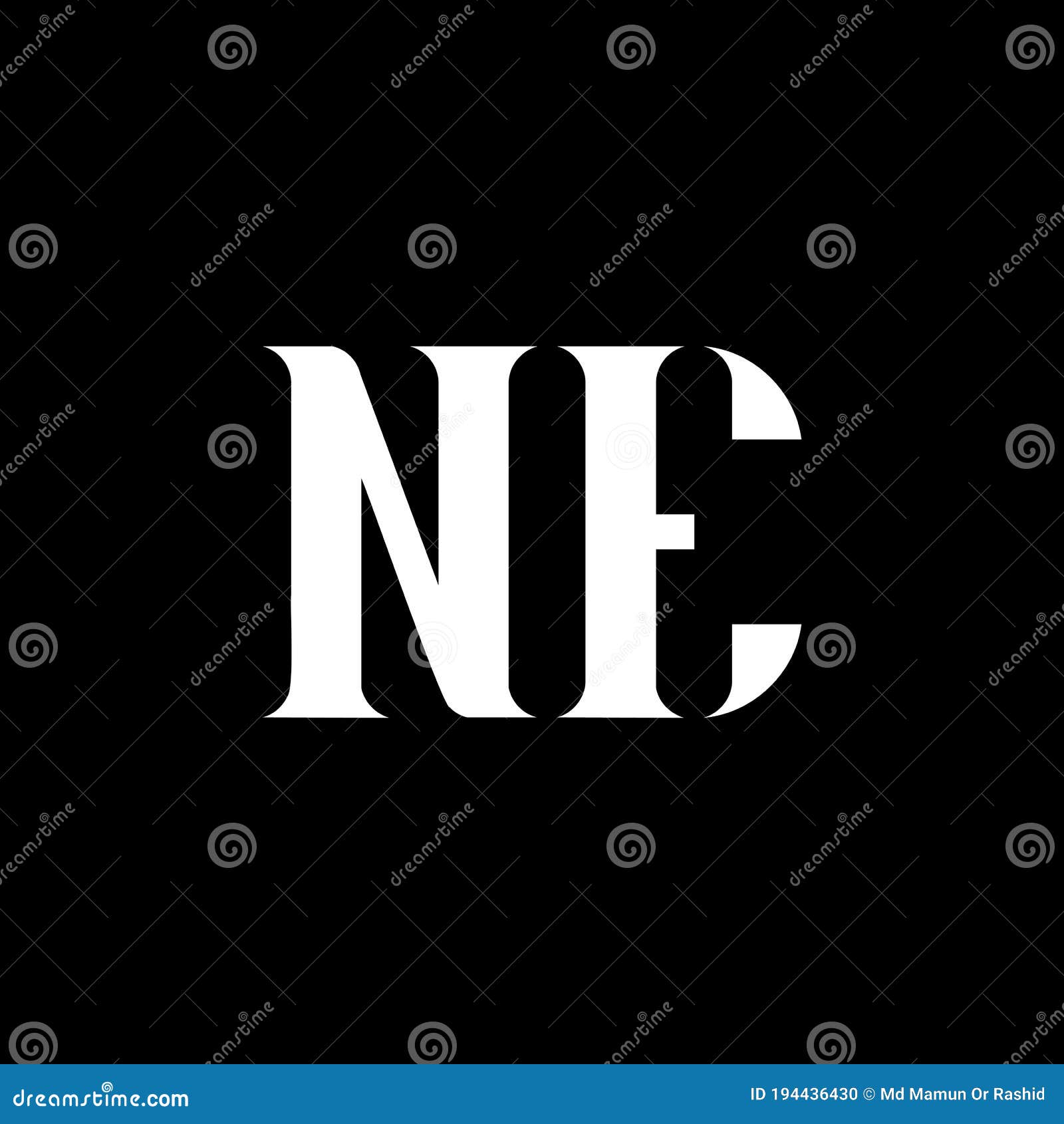NE N E Letter Logo Design. Initial Letter NE Uppercase Monogram Logo ...