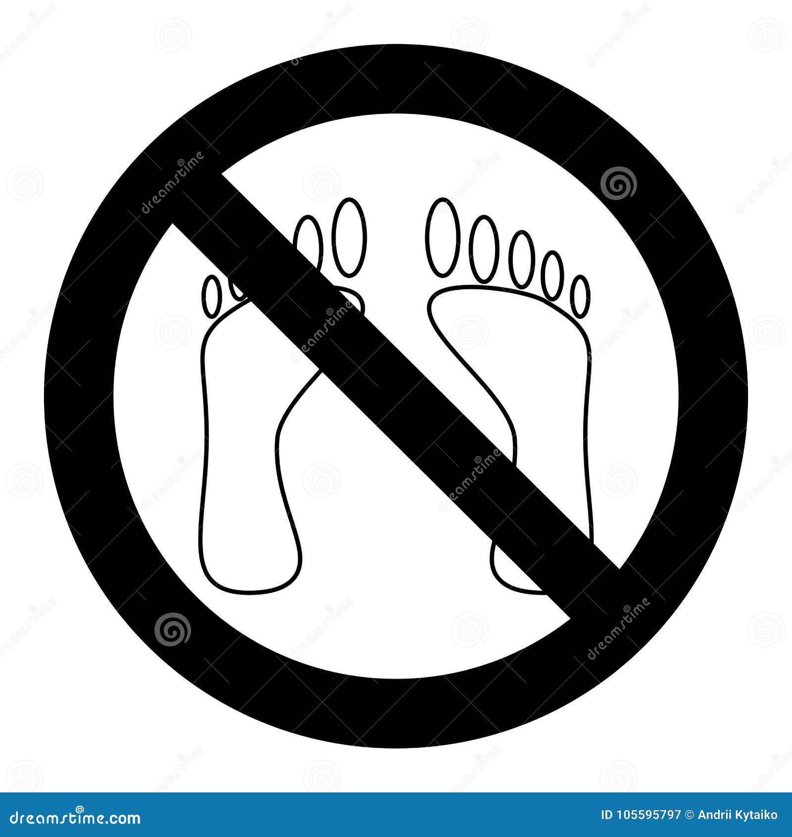 Ne Pas Aller Symbole De Pied Nu Illustration de Vecteur - Illustration ...