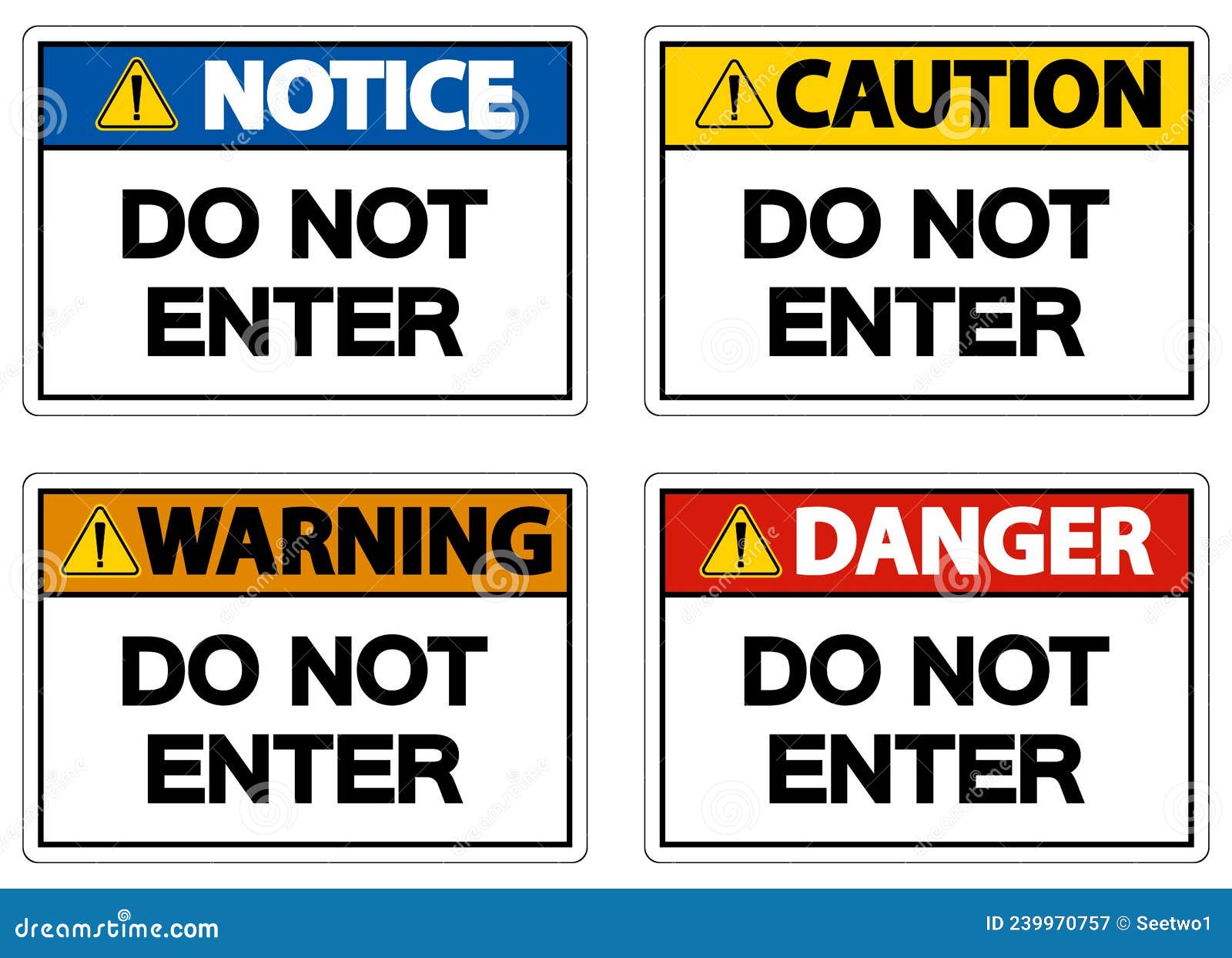 Ne Pas Entrer De Symbole Sur Fond Blanc Illustration de Vecteur ...