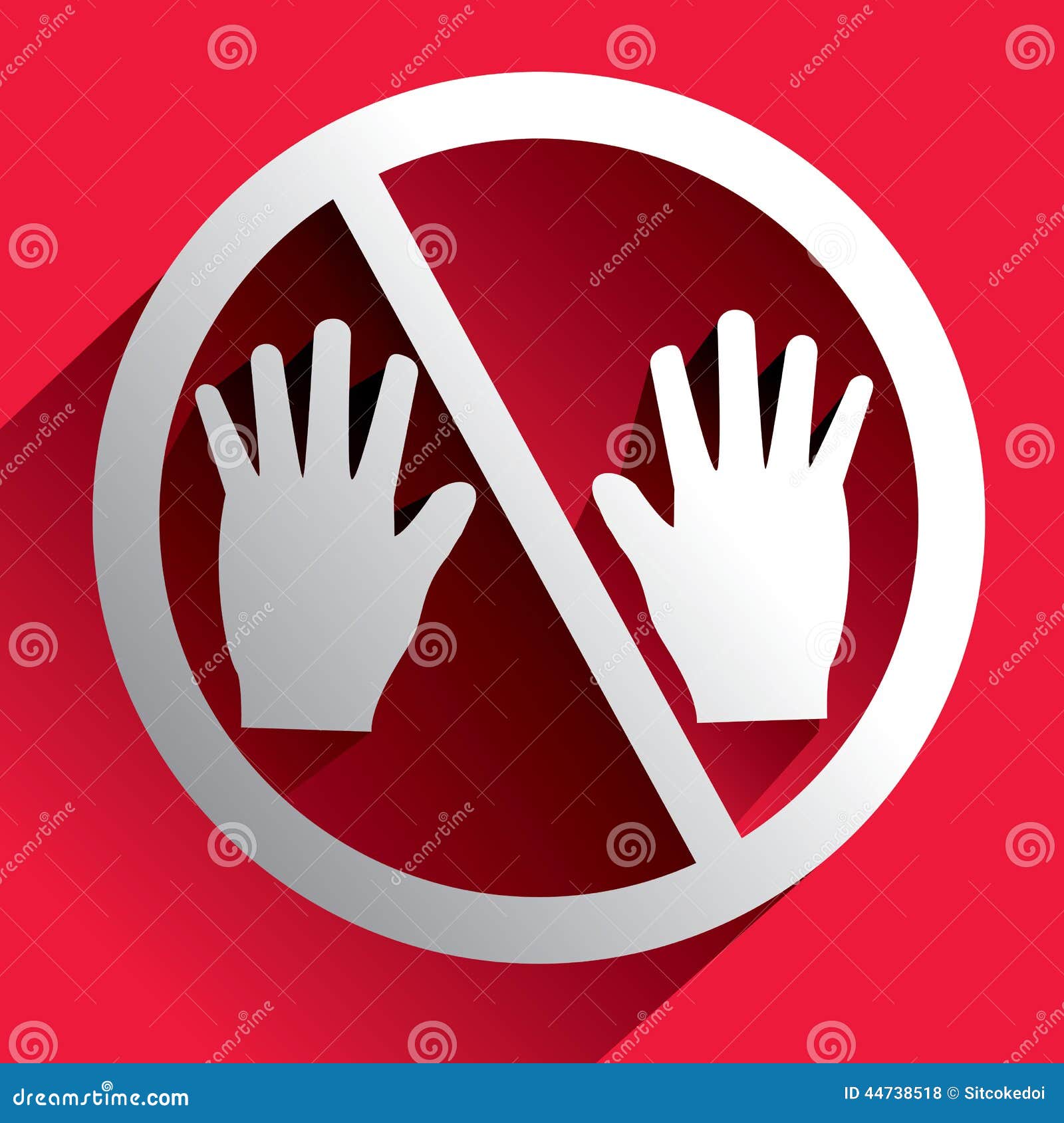 Ne Peut Pas Toucher Le Blanc De Signe Illustration de Vecteur ...