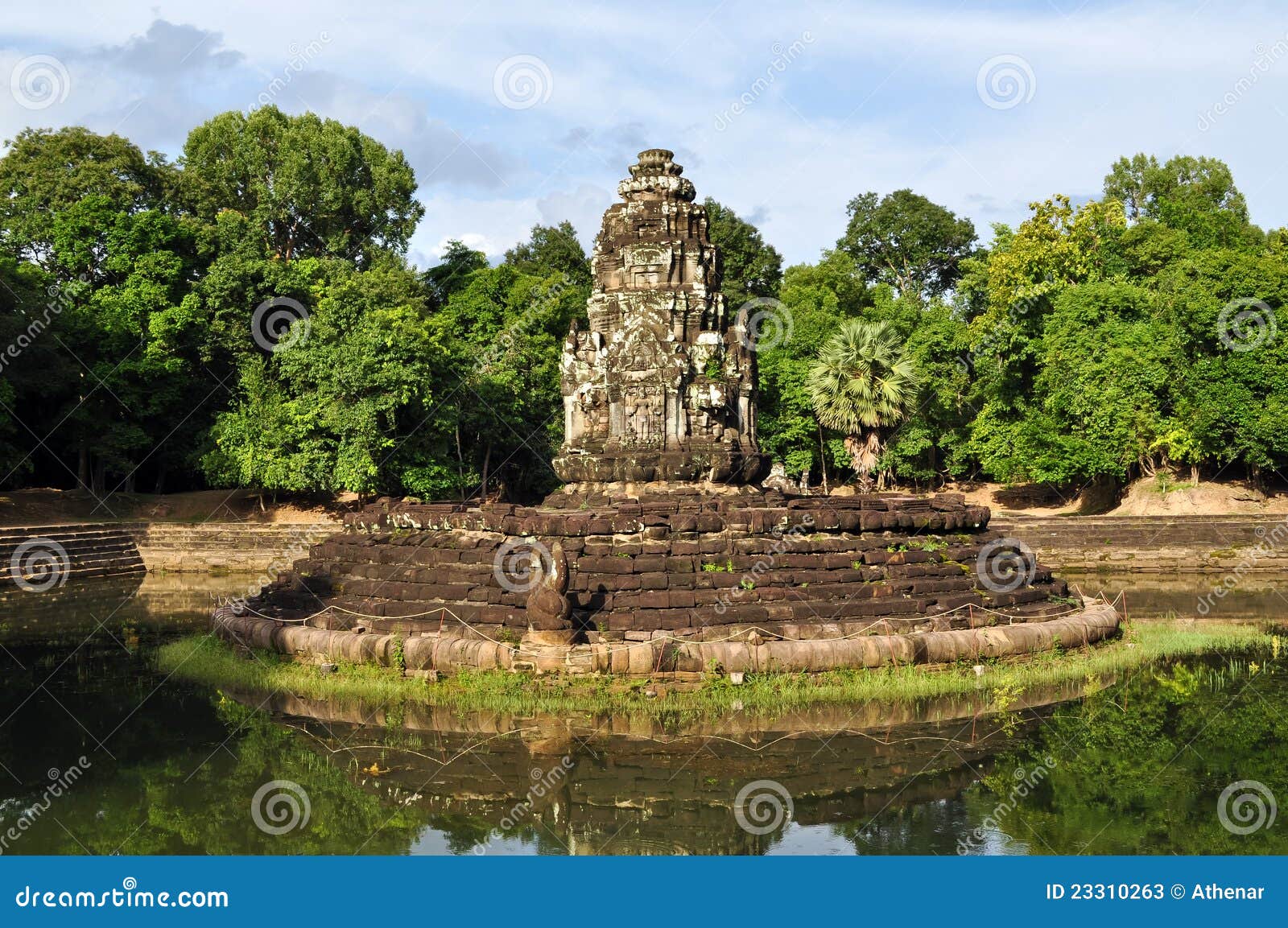 Neak Pean Temple at Angkor in Cambodia Stock Image - Image of landmark ...