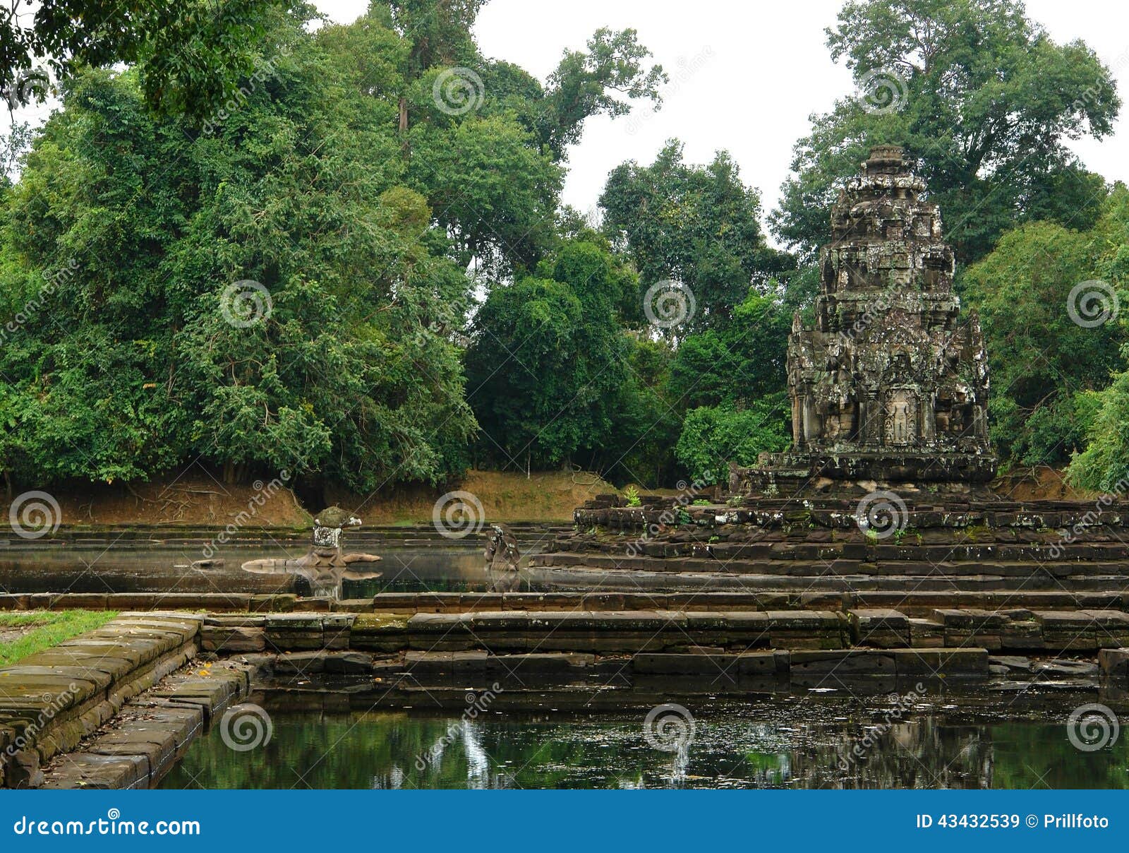 Neak Pean stock image. Image of sculpture, angkor, vegetation - 43432539