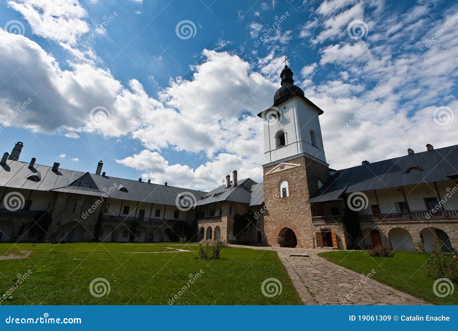 Neamt Monastery in summer stock image. Image of monastery - 19061309