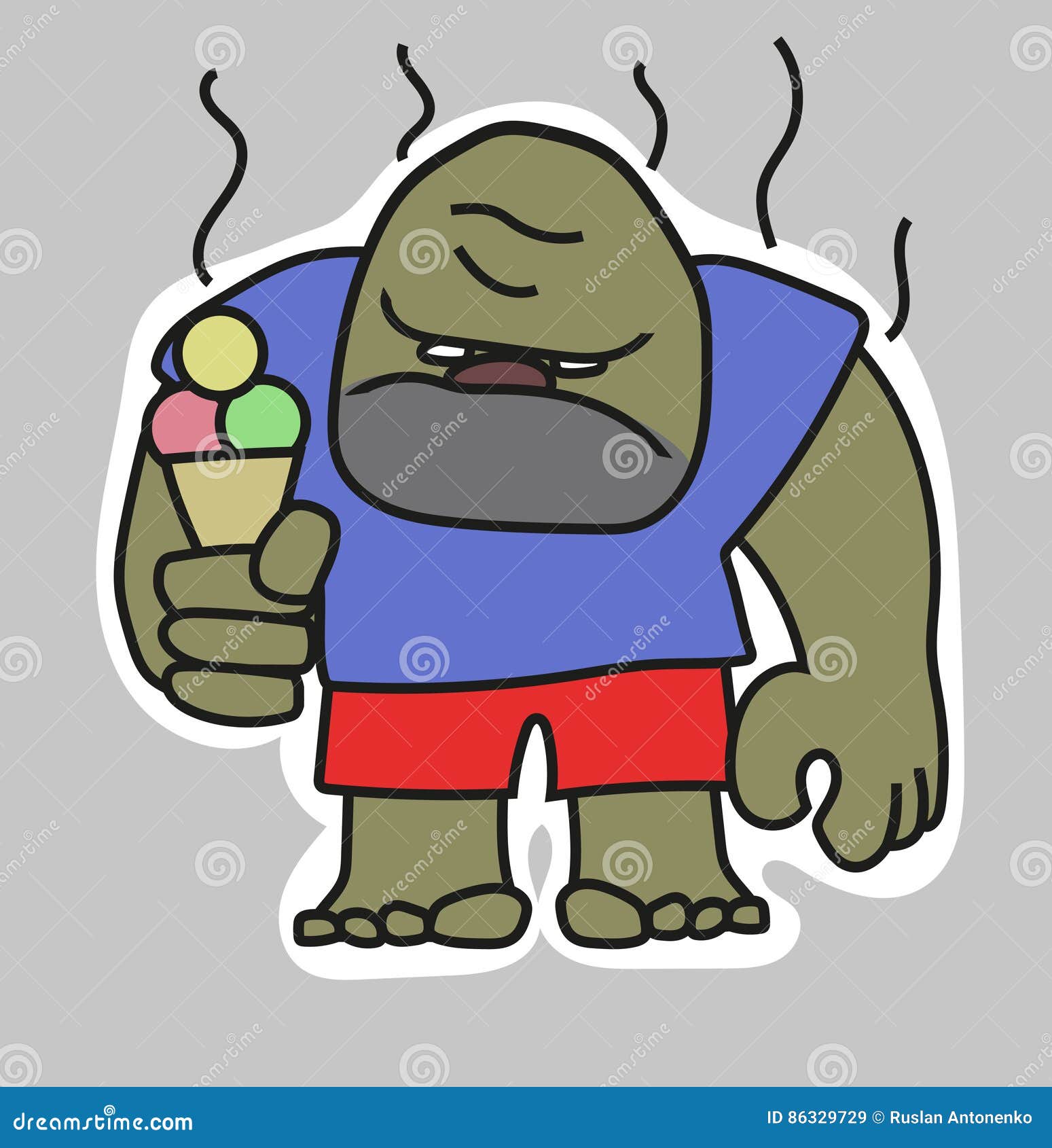 Neandertal relaxman stock vector. Illustration of grimace - 86329729