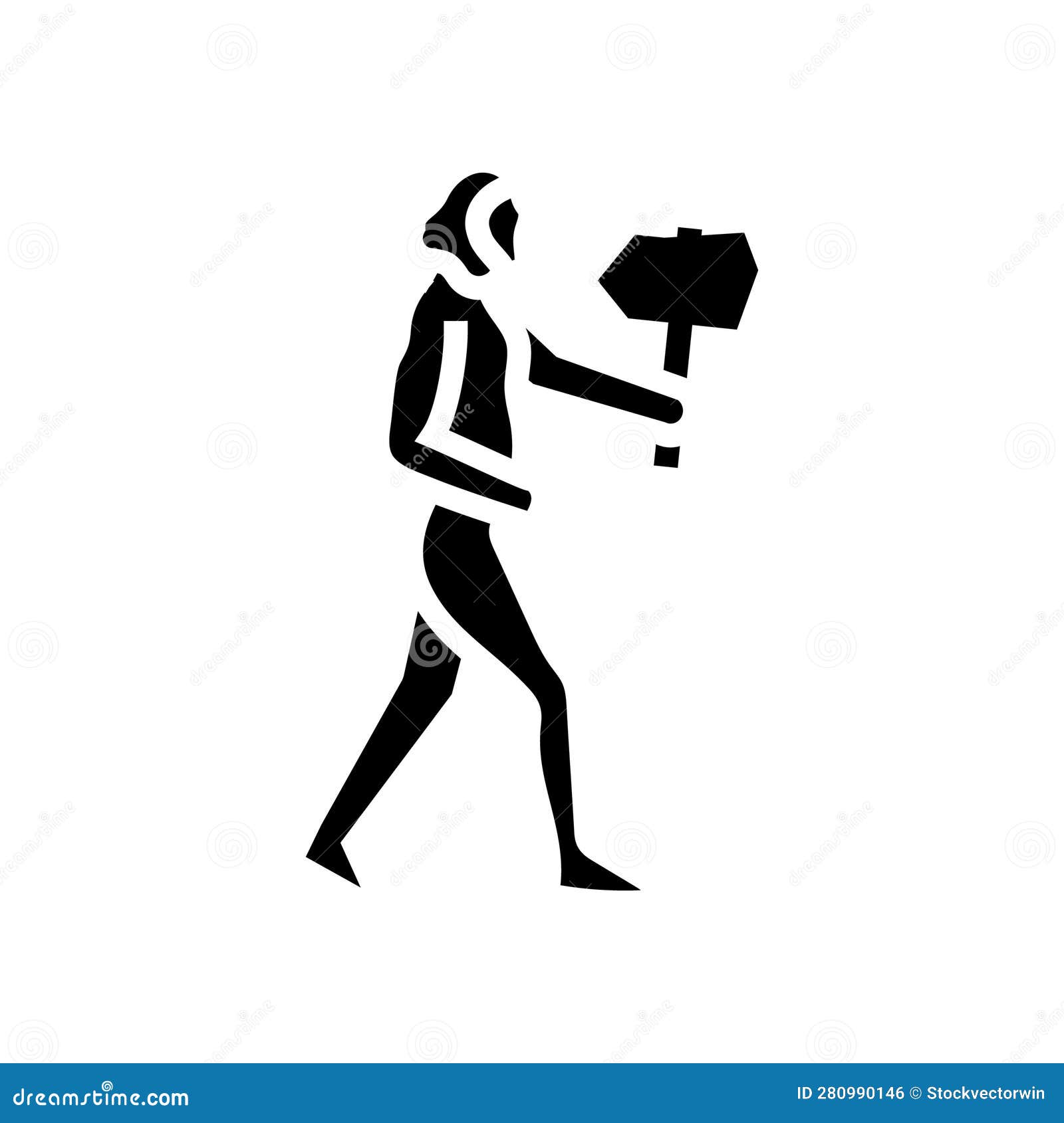 Neanderthal Human Evolution Glyph Icon Illustration Stock Illustration ...
