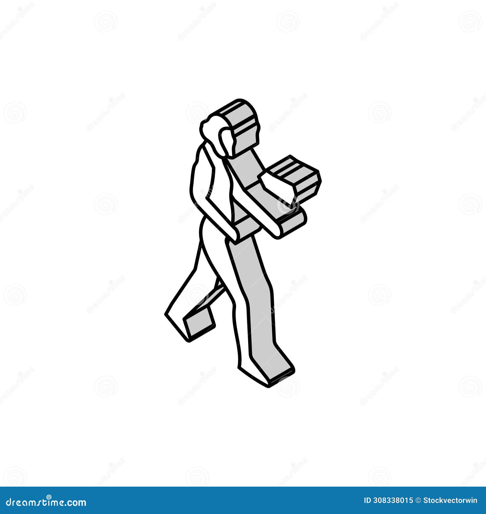 Neanderthal Human Evolution Isometric Icon Vector Illustration Stock ...