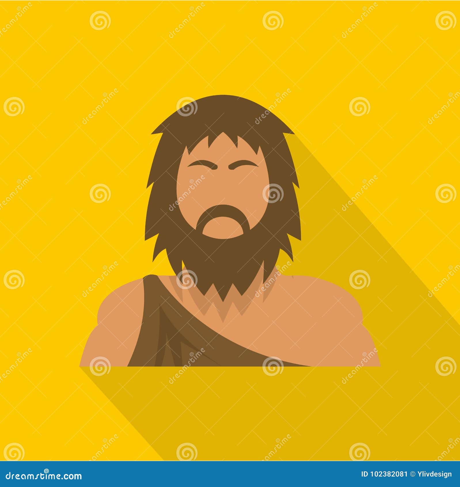 Neanderthal Icon, Flat Style Stock Vector - Illustration of person ...
