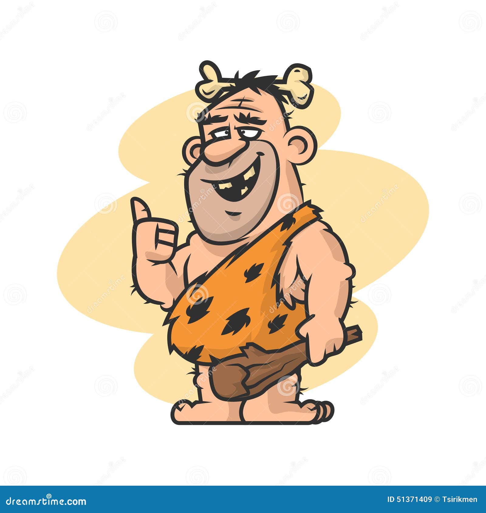 Neanderthal Man Smiling and Showing Thumbs Up Stock Vector ...