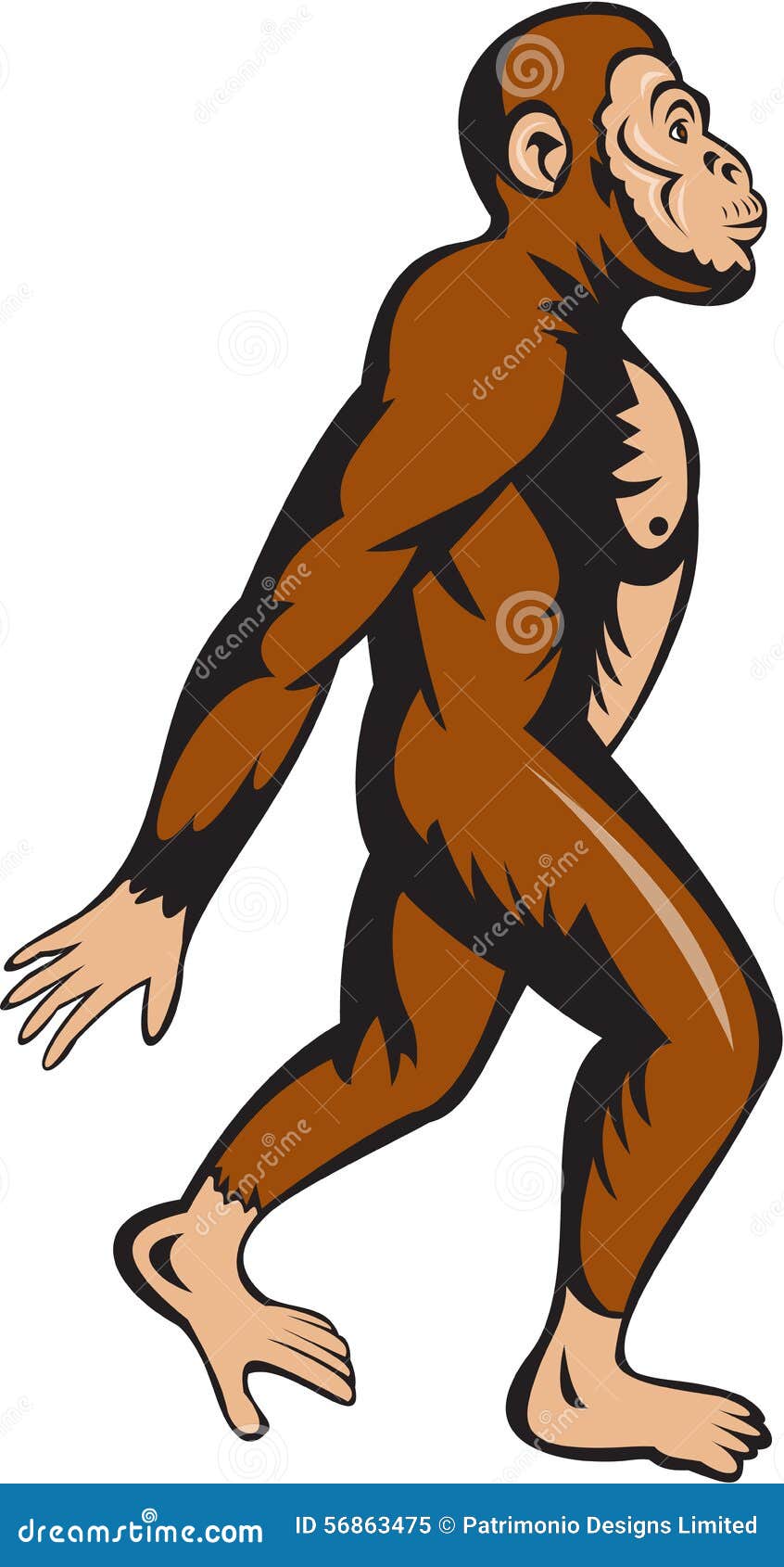 Neanderthal Man Walking Side Cartoon Stock Vector - Illustration of ...