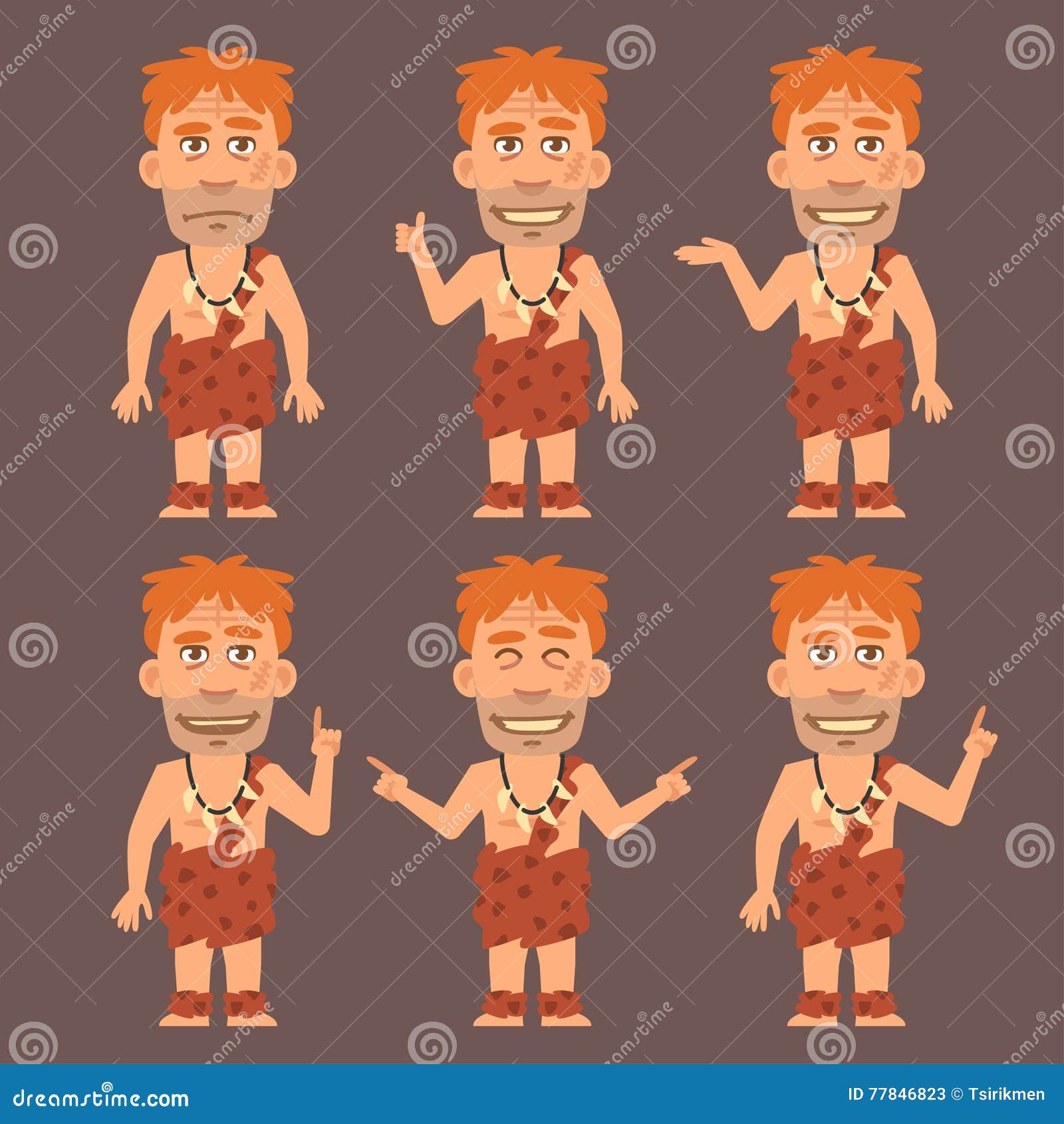 Neanderthal Shows and Indicates Stock Vector - Illustration of ...