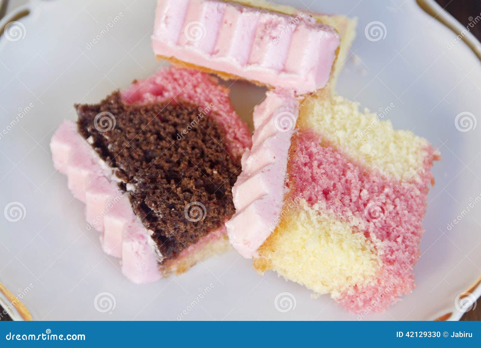 Neapolitan Cake Slices stock photo. Image of sweet, pleasurable - 42129330