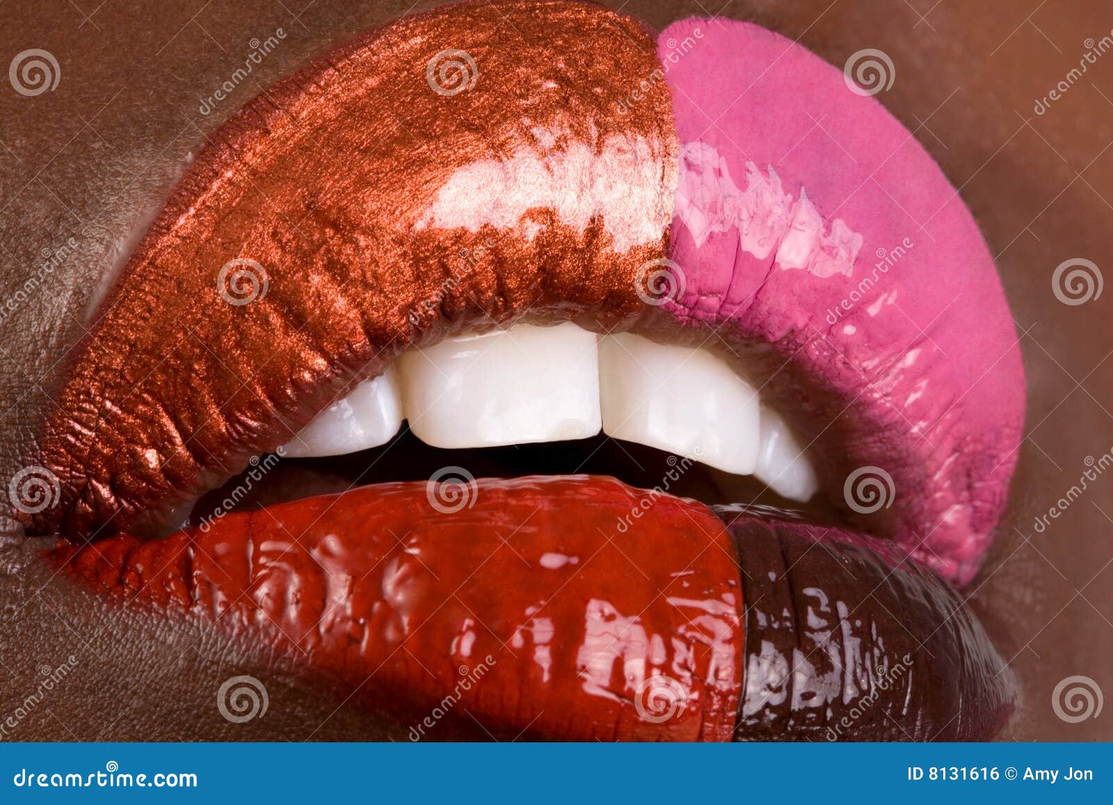 Neapolitan Ice Cream Concept on Lips Stock Photo - Image of pink, full ...