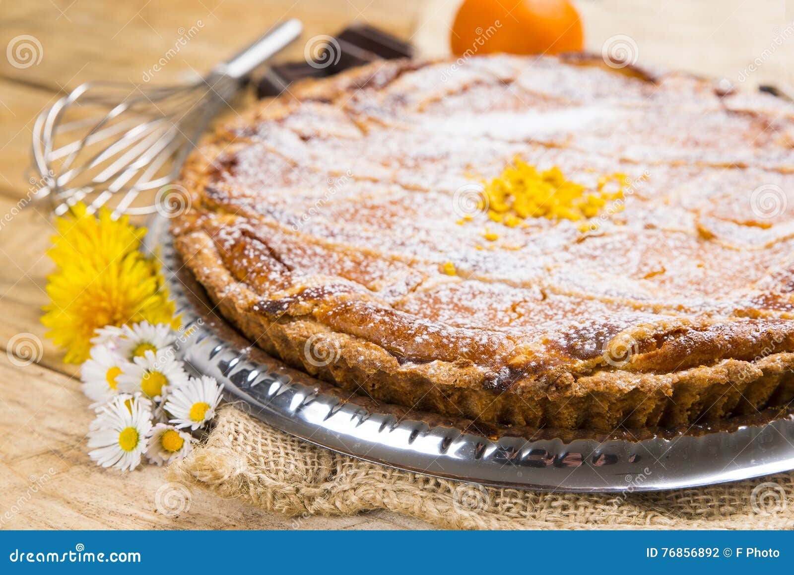 Neapolitan Pastiera stock photo. Image of naples, golden - 76856892