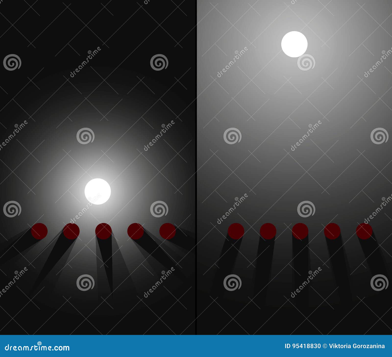 Near and Far Lighting. Optics. Shadows Changing Experiment Scheme ...
