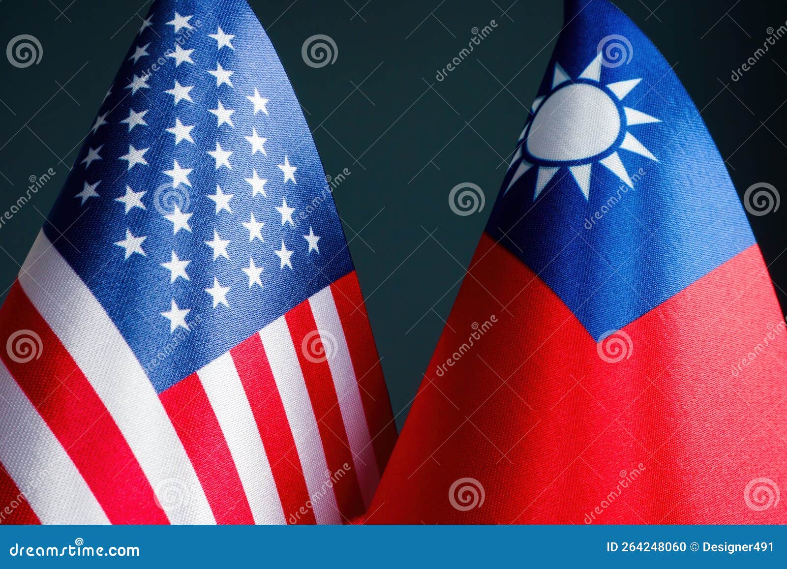 Near the Flags of the USA and Taiwan. Stock Photo - Image of economic ...