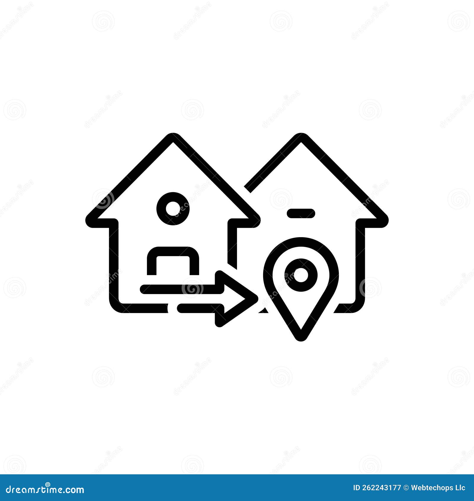 Black Line Icon for Near, Nigh and Nearby Stock Vector - Illustration ...