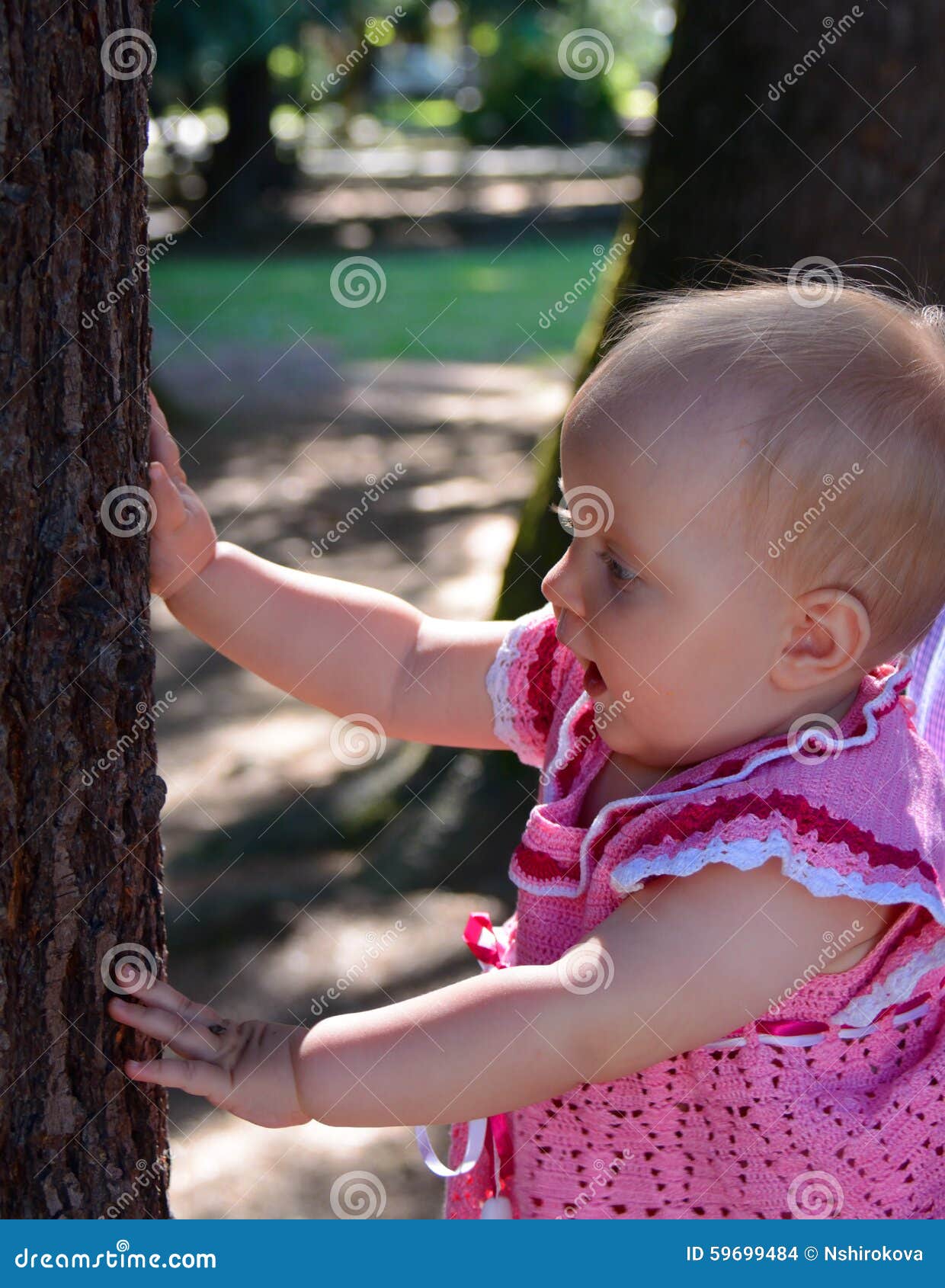 Near the tree stock photo. Image of girl, smile, outdoors - 59699484