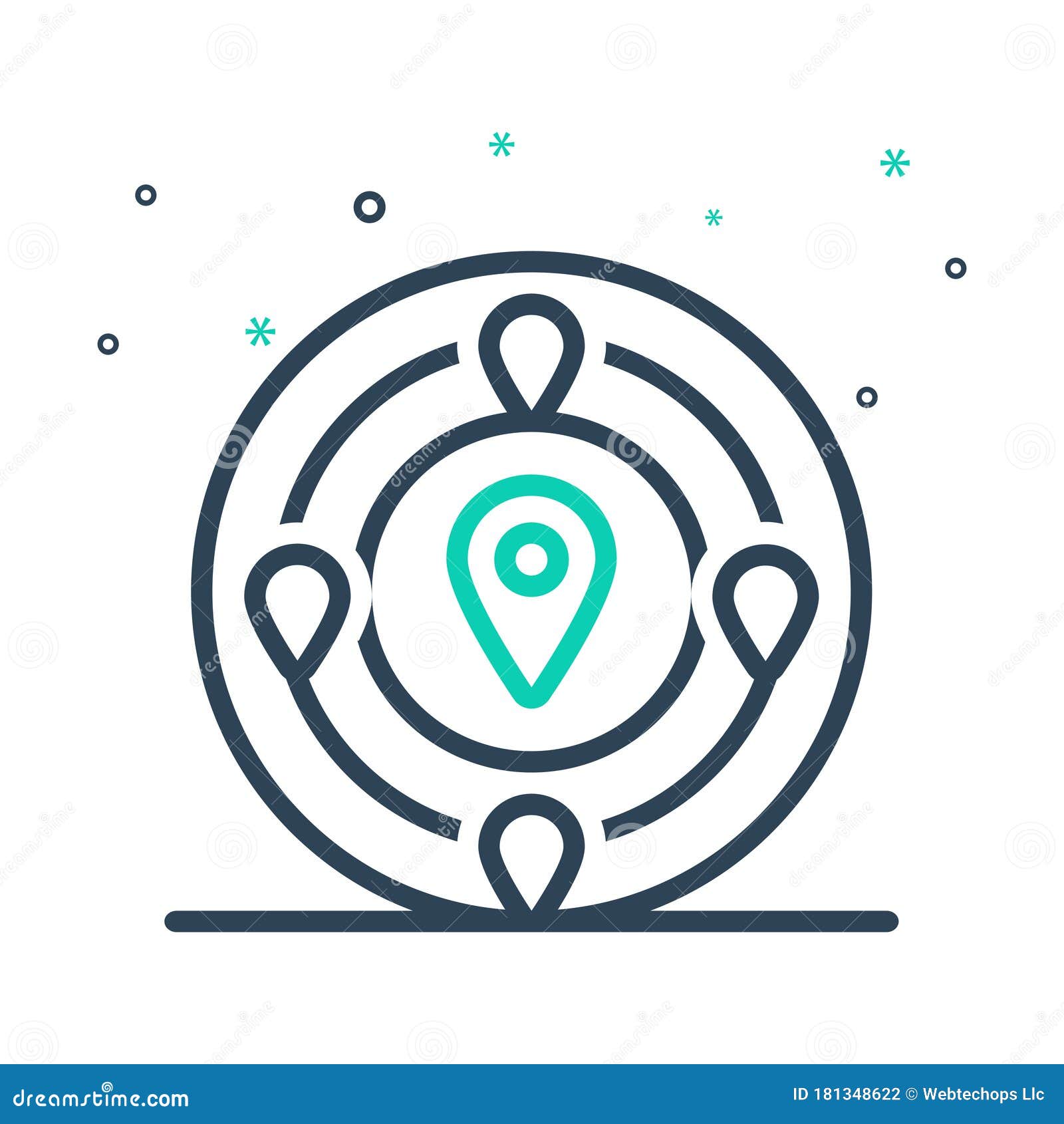 Mix Icon for Nearby, Adjacent and Neighboring Stock Vector ...