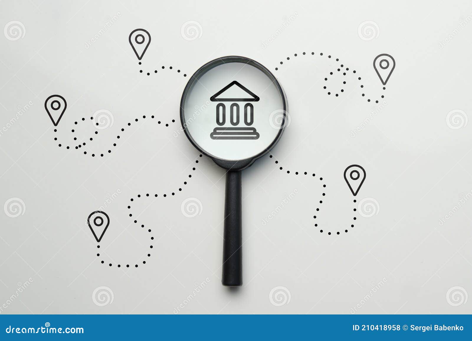 Nearest Bank Search Concept with Path To Follow Stock Photo - Image of ...