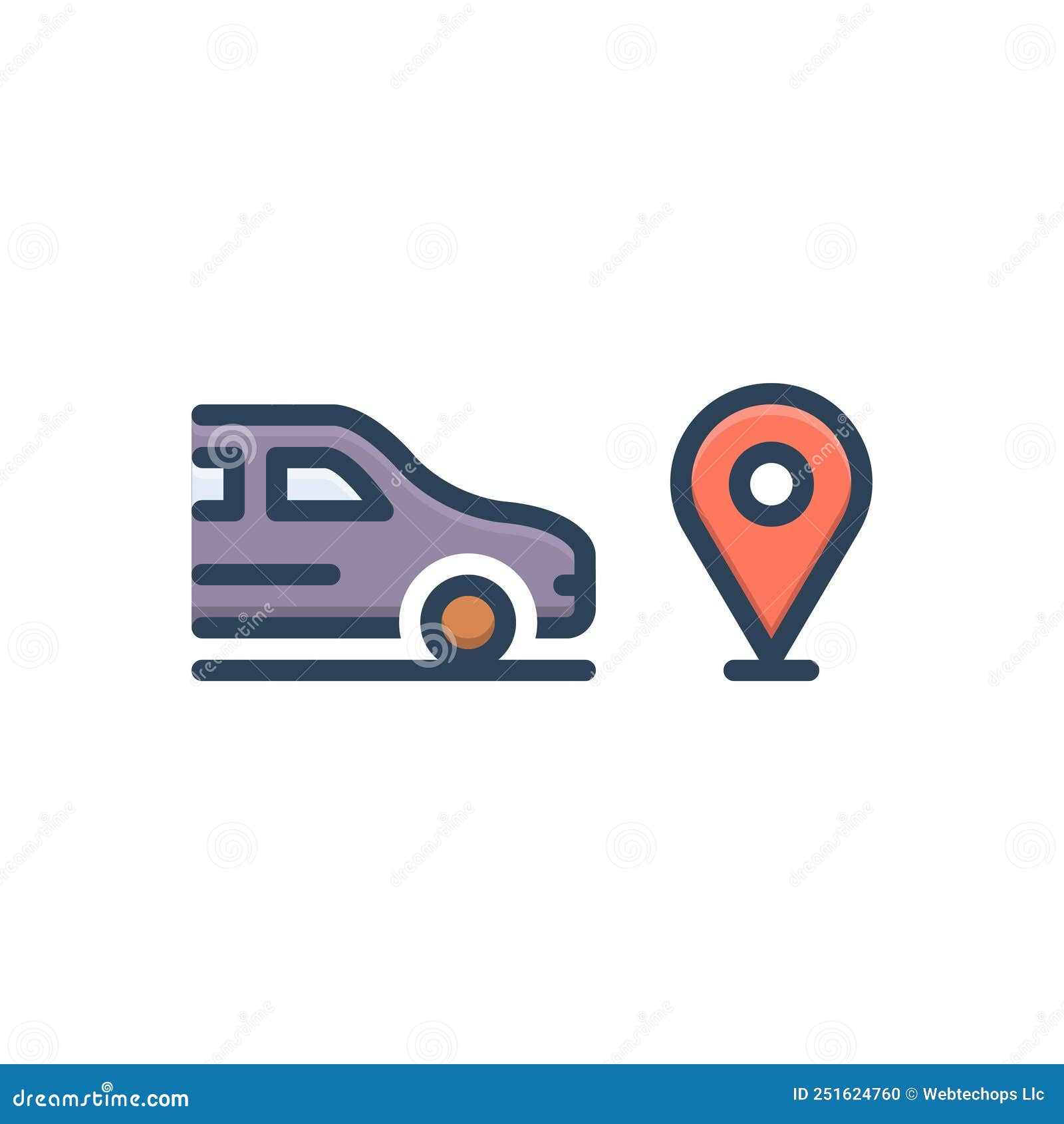 Color Illustration Icon for Nearest, Car and Nearby Stock Illustration ...