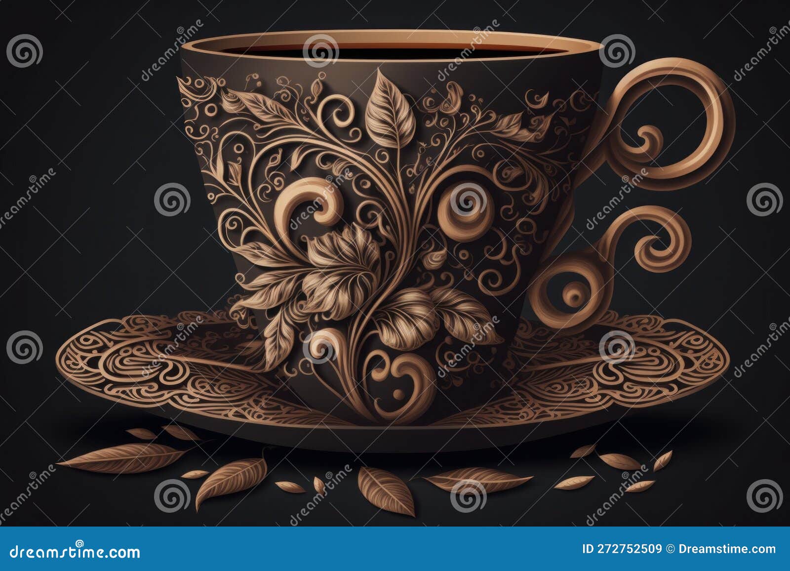 Neat Coffee Cup Vector. Generative Ai Stock Illustration - Illustration ...