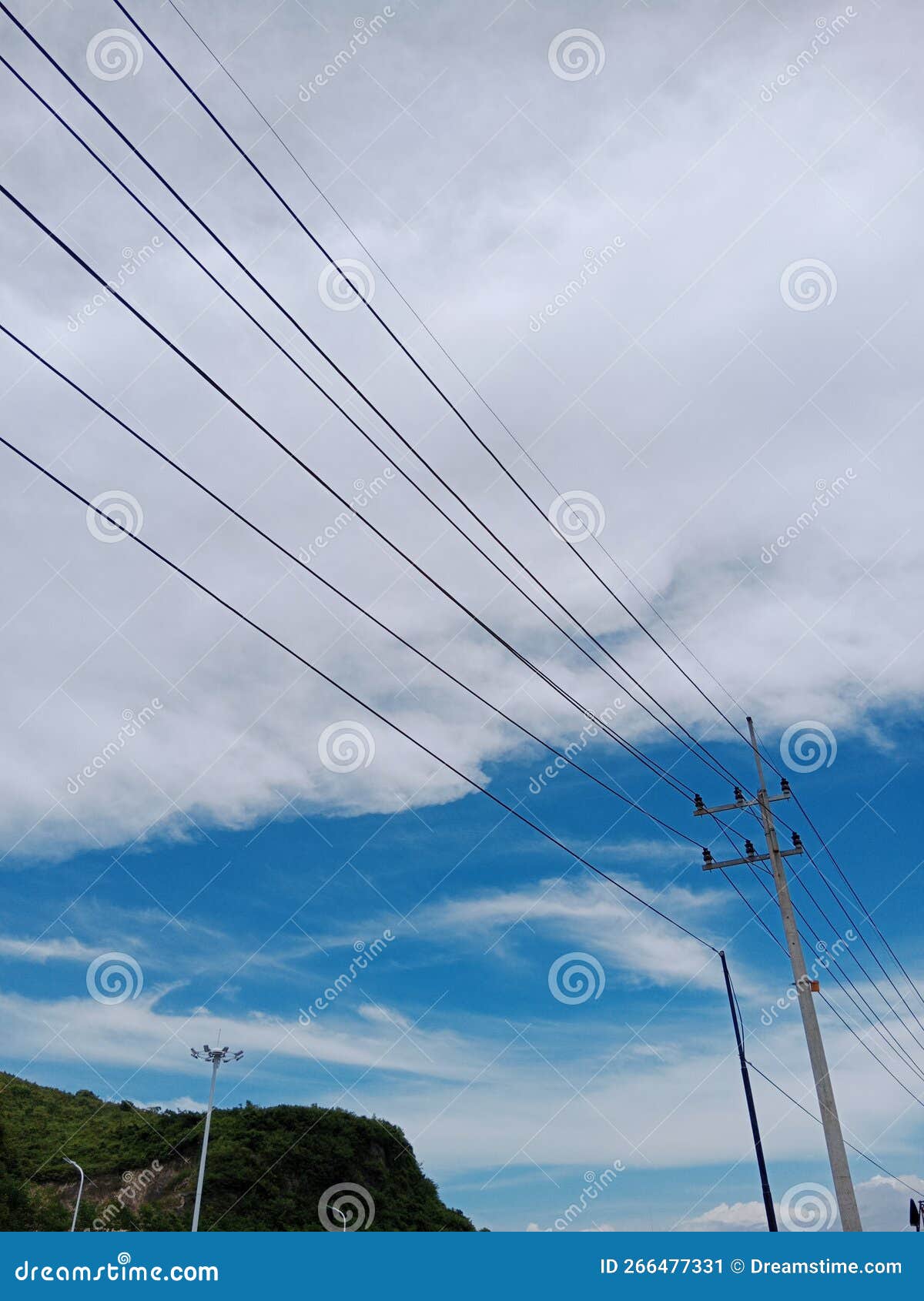 Neat Electric Wire Floating Under the Sky Stock Image - Image of neat ...
