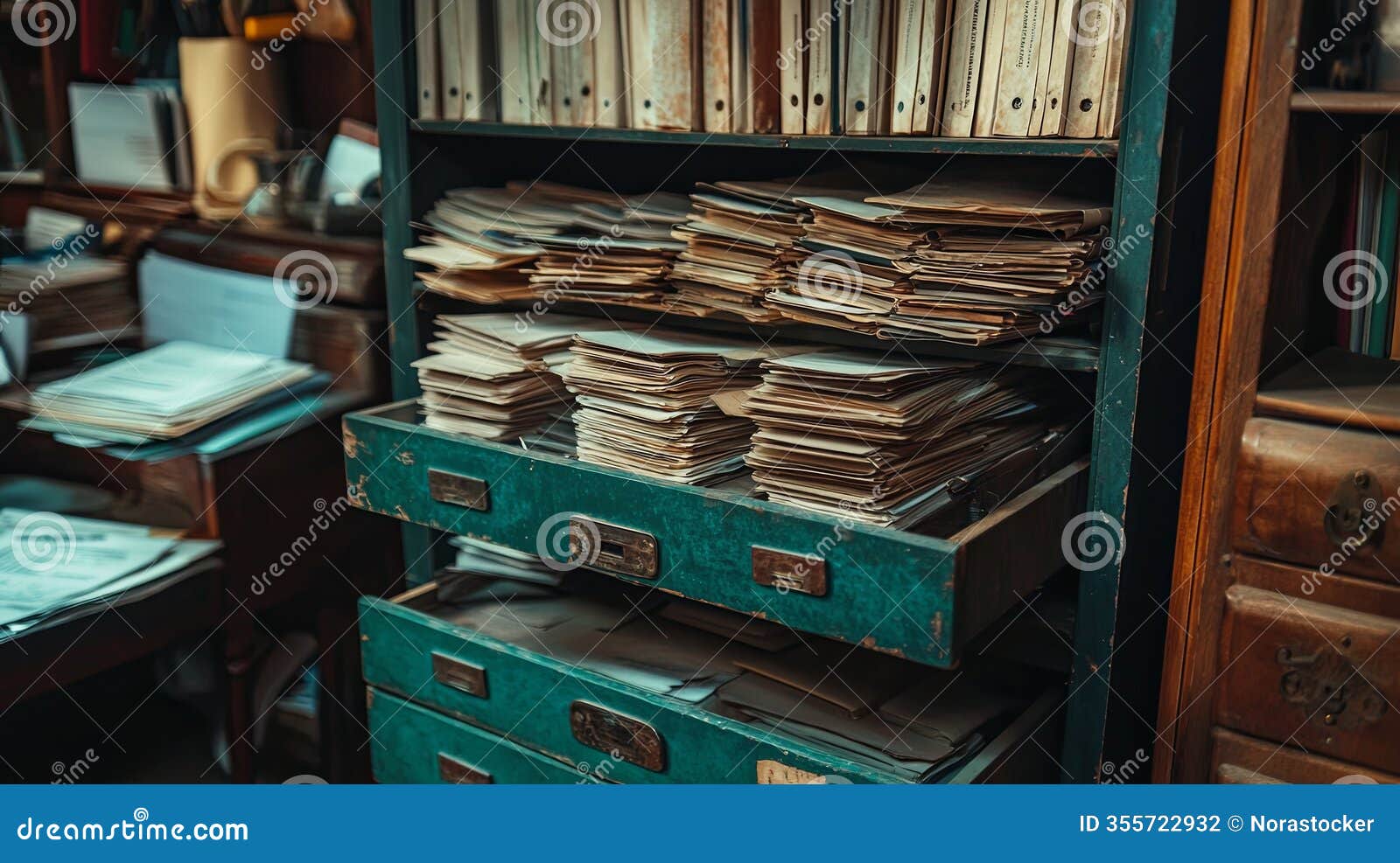 A Neat Filing Cabinet Filled with Organized Folders and Documents Stock ...