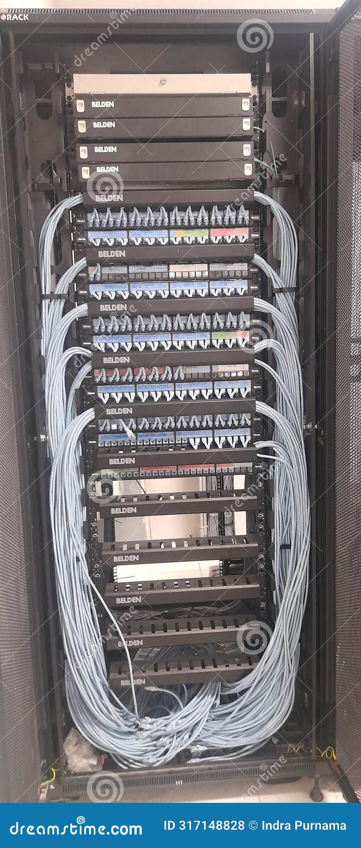 Neat network cable system editorial stock photo. Image of network ...