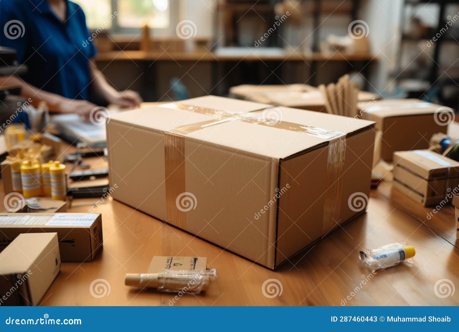 Neat Packaging: Close-up Depicts Skilled Hands Arranging Items ...