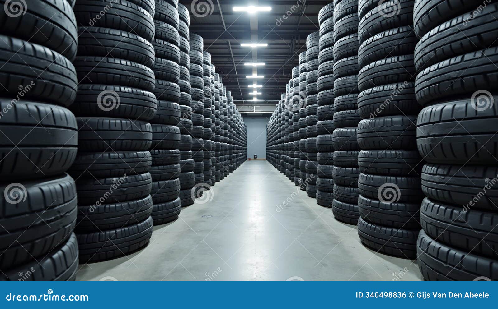 Spacious Warehouse Aisles With Organized Shelves And Boxes. Concept ...