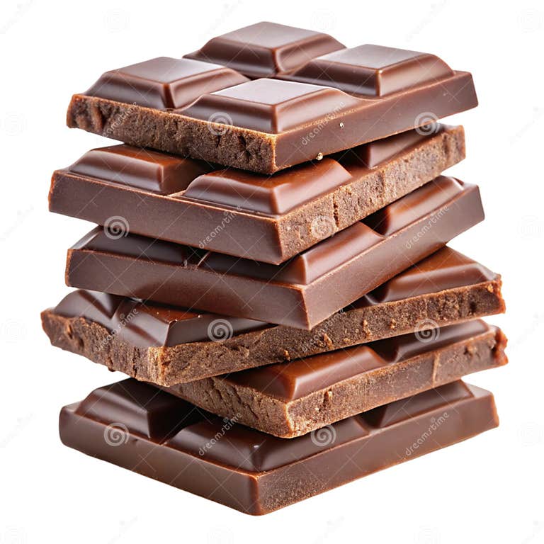 Stack of Chocolate Bars Isolated on White Background Stock Illustration ...