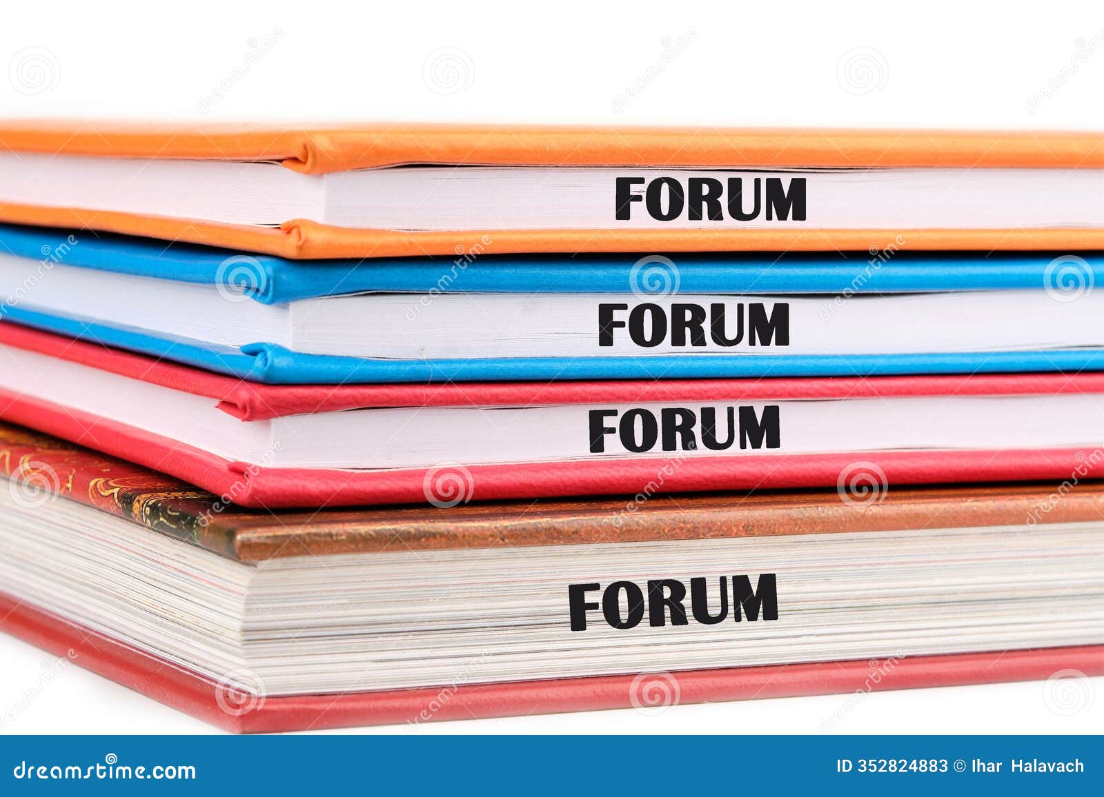 A Neat Stack of Colorful Binders Labeled Forum Showcases an Organized ...