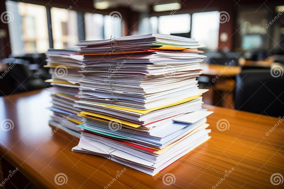 Neat Stack of Printed Documents, Organized and Ready for Use Stock ...