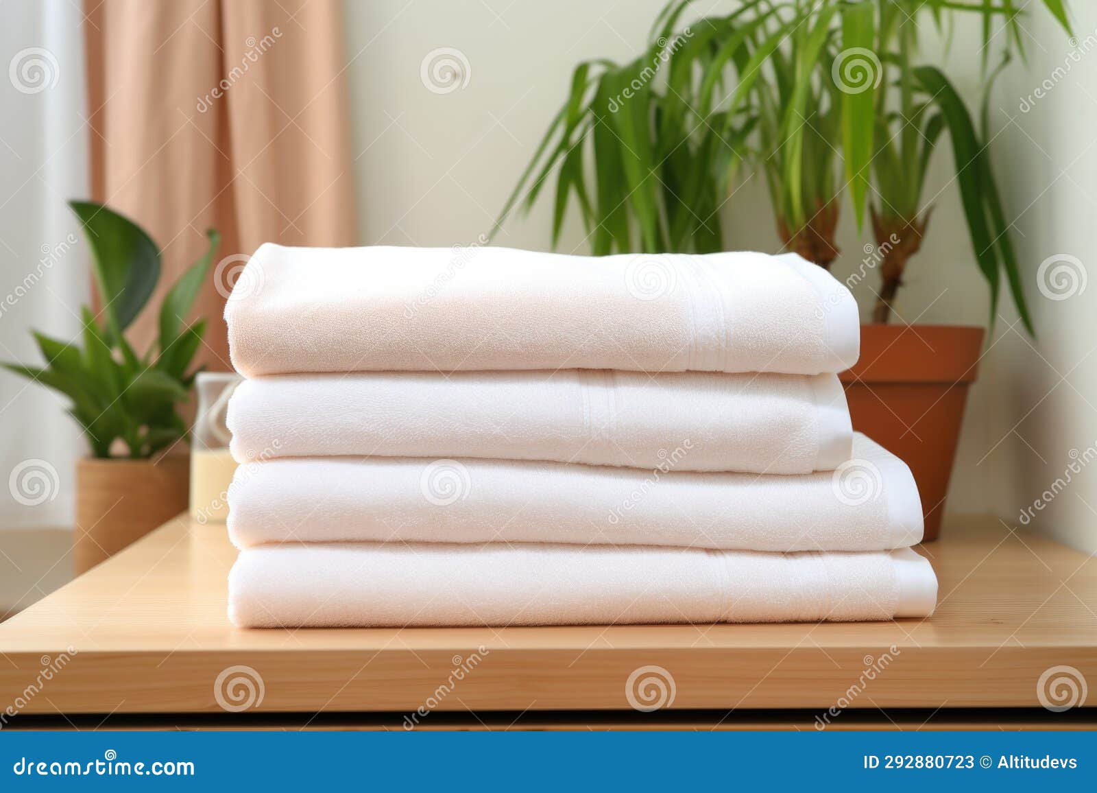 Neat Stack of Three Folded Towels on Bathroom Shelf Stock Image - Image ...