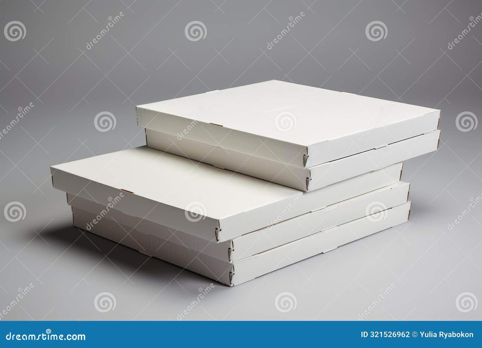 Stack of Blank White Pizza Boxes on Neutral Background Stock ...