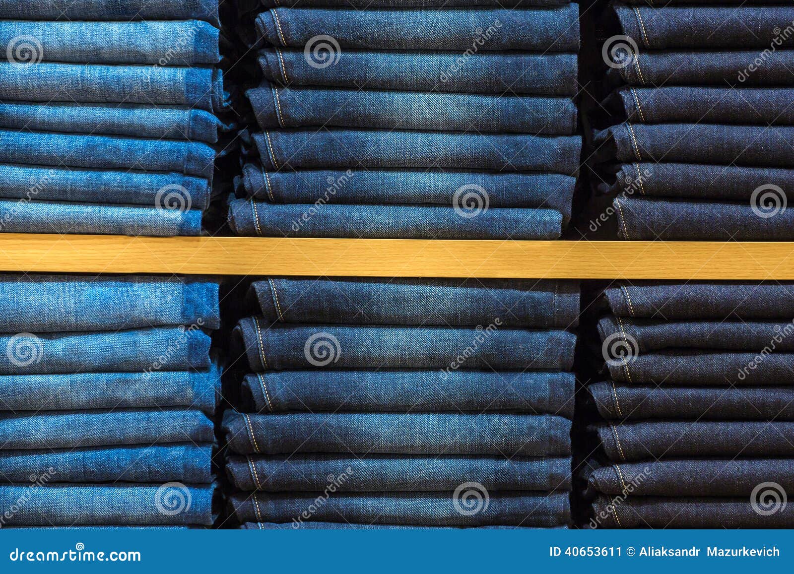 Neat Stacks of Folded Jeans Stock Image - Image of pile, clothes: 40653611