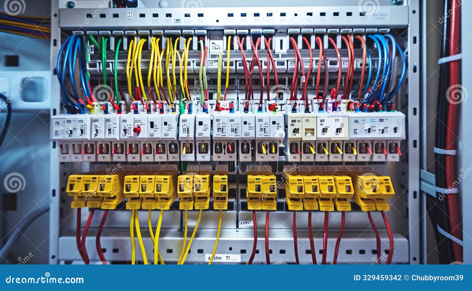 Electric Switchboard Icons Set. Electric Switchboard With Wires ...