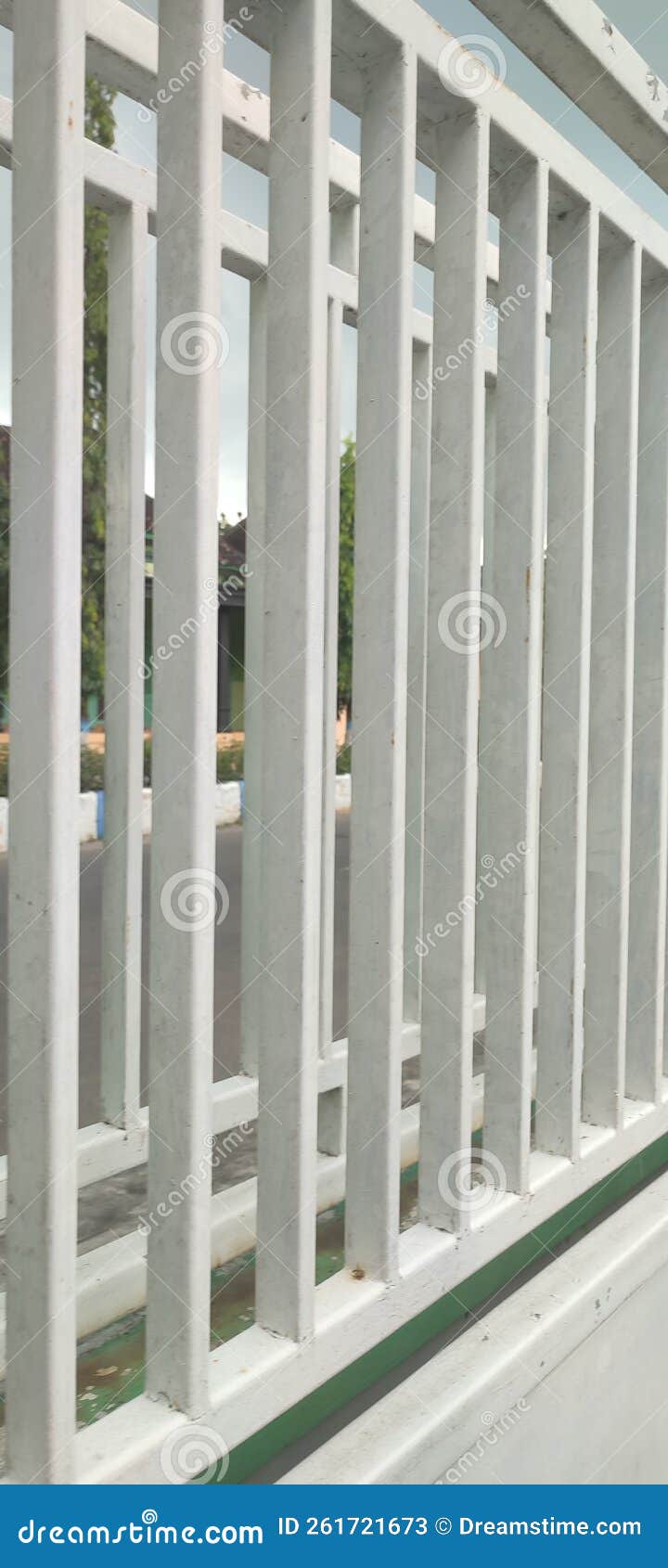 Neat White Iron Fence Straight Stock Image - Image of iron, furniture ...