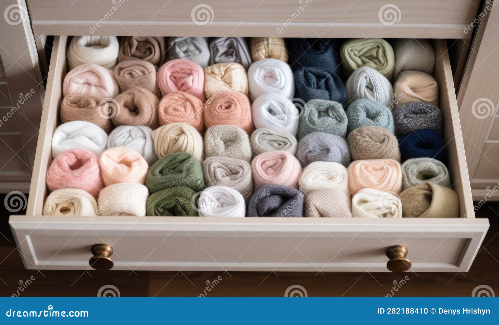 Neatly Arranged Sock Drawer with Folded Colorful Socks Creating Using ... Neatly Arranged Sock Drawer with Folded Colorful Socks Creating Using ...