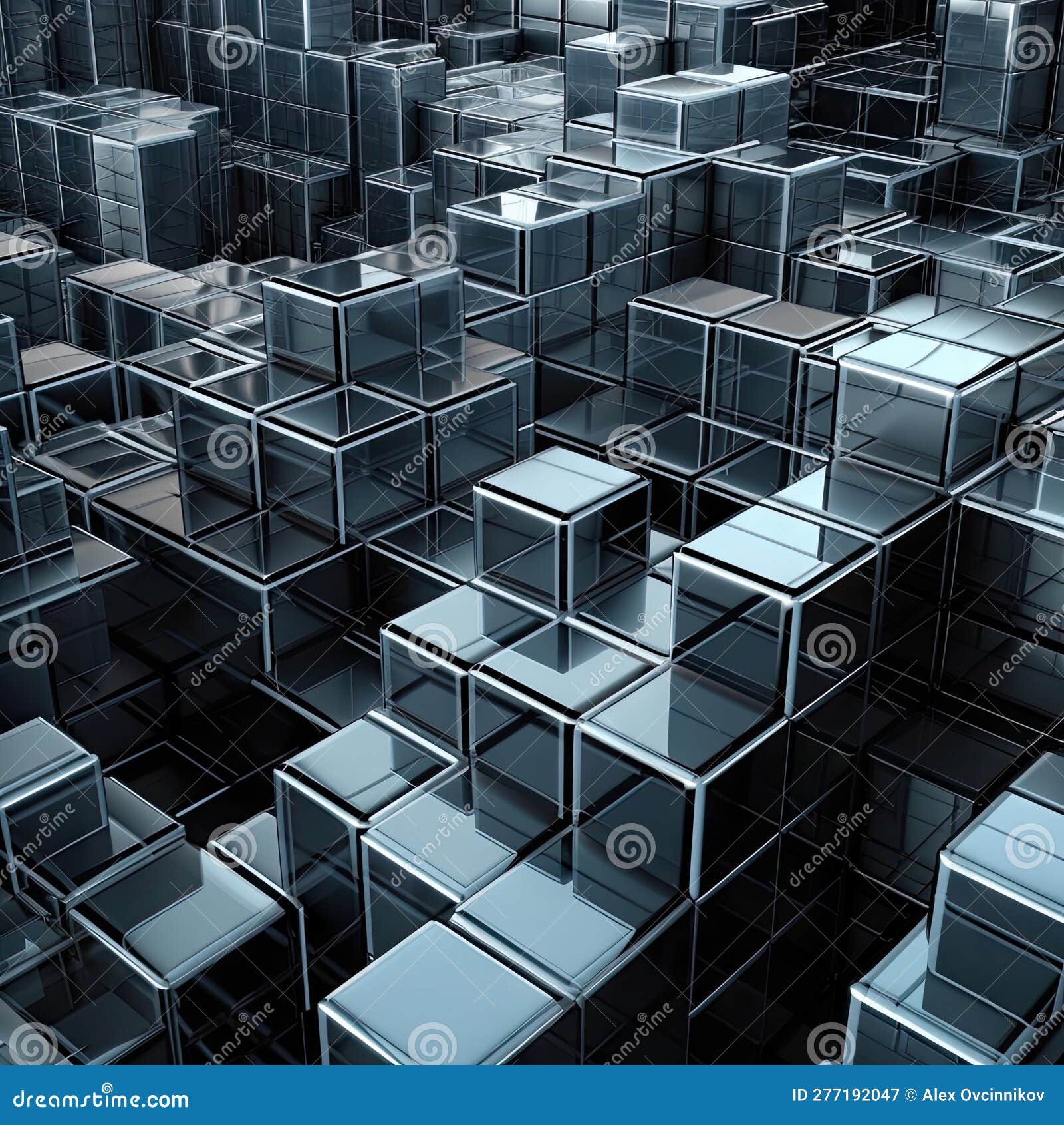 Neatly Constructed Translucent Blocks on Contemporary Tech Background ...