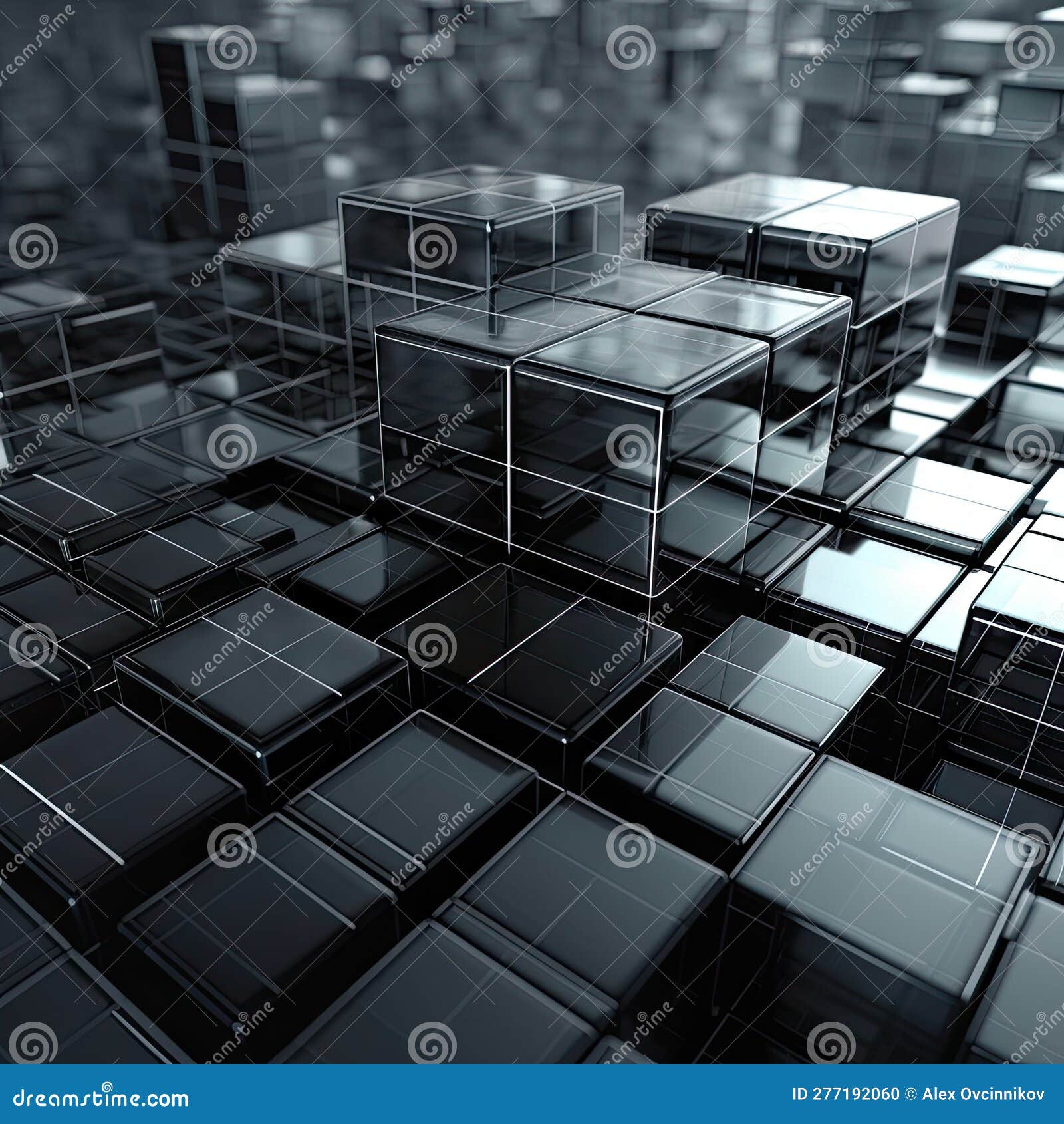 Neatly Constructed Translucent Blocks on Contemporary Tech Background ...