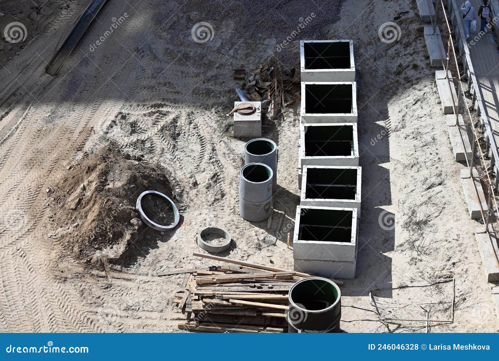 Neatly Folded Rectangular Reinforced Concrete Elements for Laying Water ...