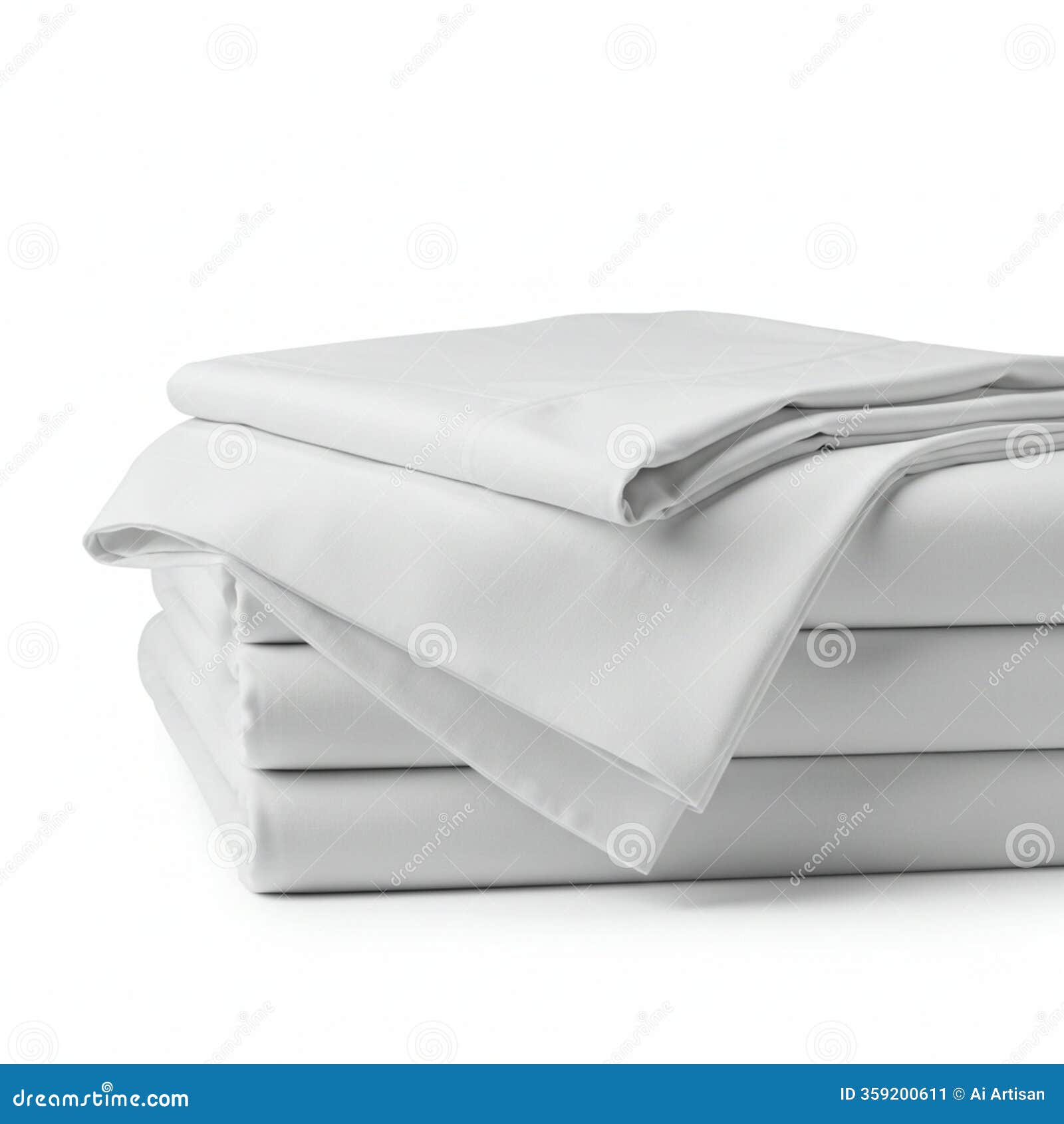 A Neatly Folded Stack Of White Sheets Is Shown Against A Plain ...