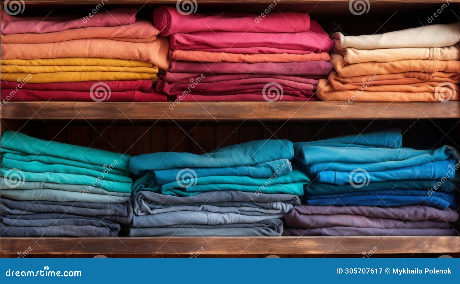 Neatly Folded Things in the Closet. Neural Network AI Generated Stock ...